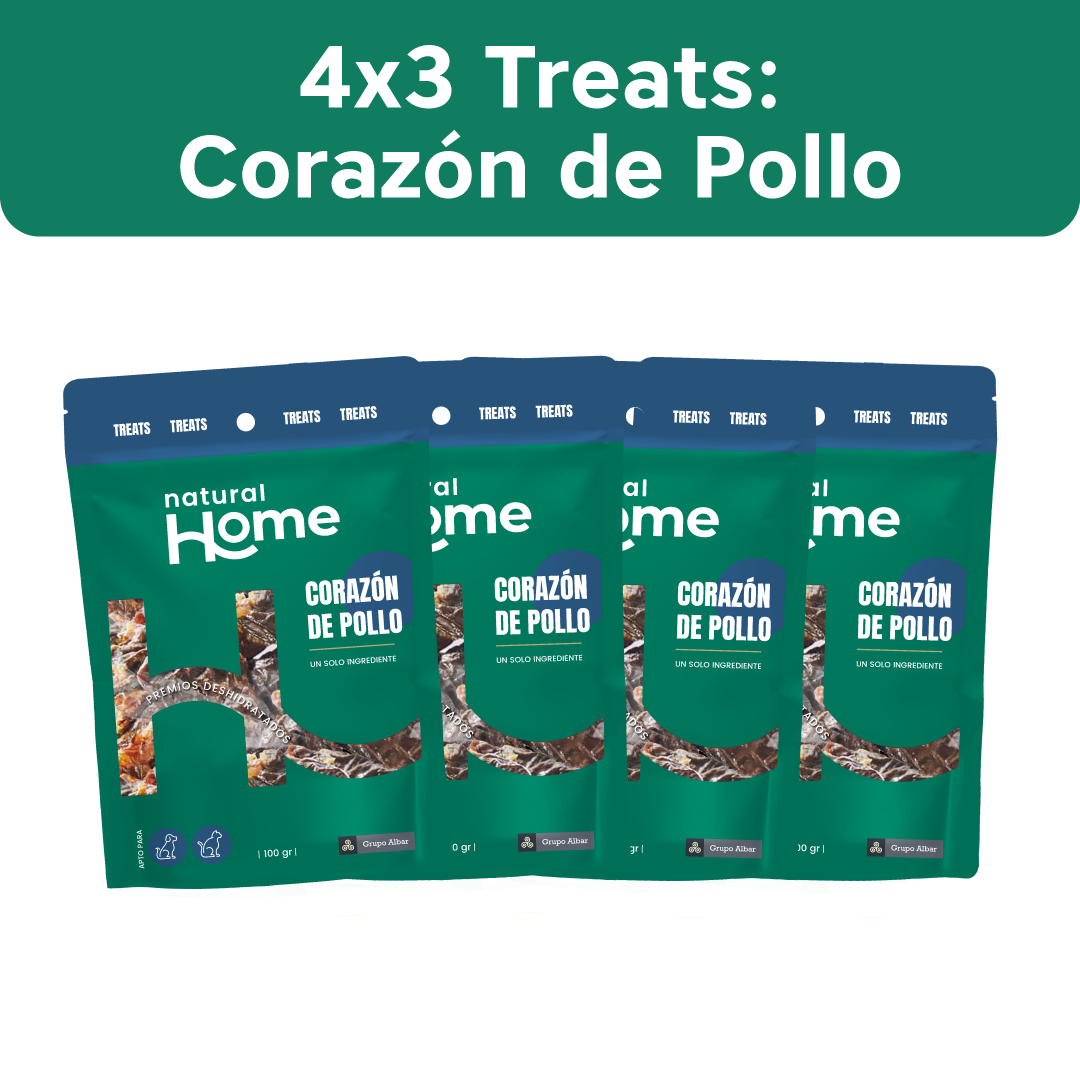Pack 4x3 Treats: Corazón de Pollo – Natural Home Perú