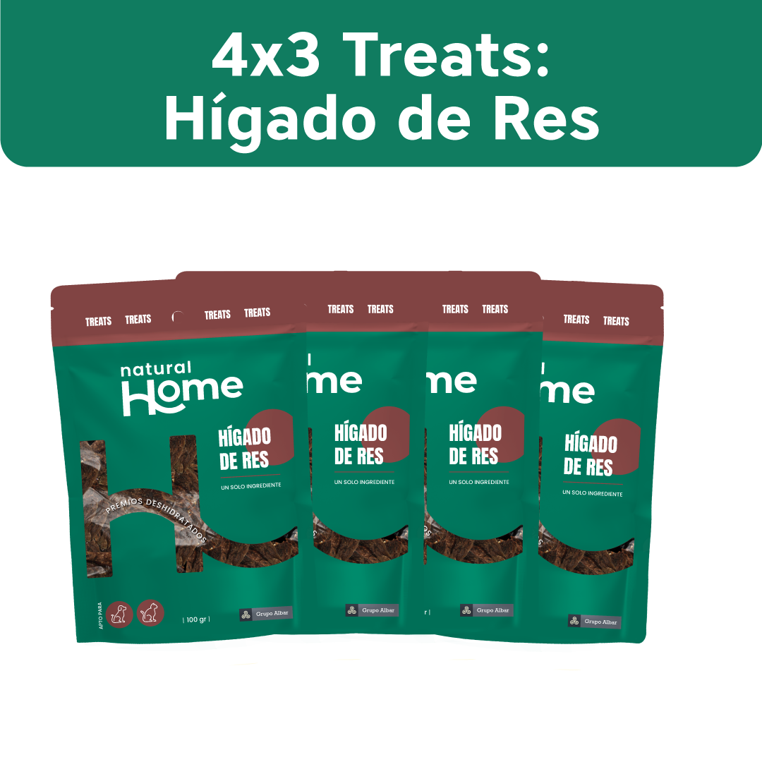 Pack 4x3 Treats: Hígado de Res – Natural Home Perú